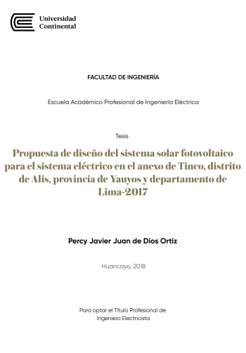 Propuesta de diseño del sistema solar fotovoltaico para el sistema ... Propuesta de diseño del sistema solar fotovoltaico para el sistema ...