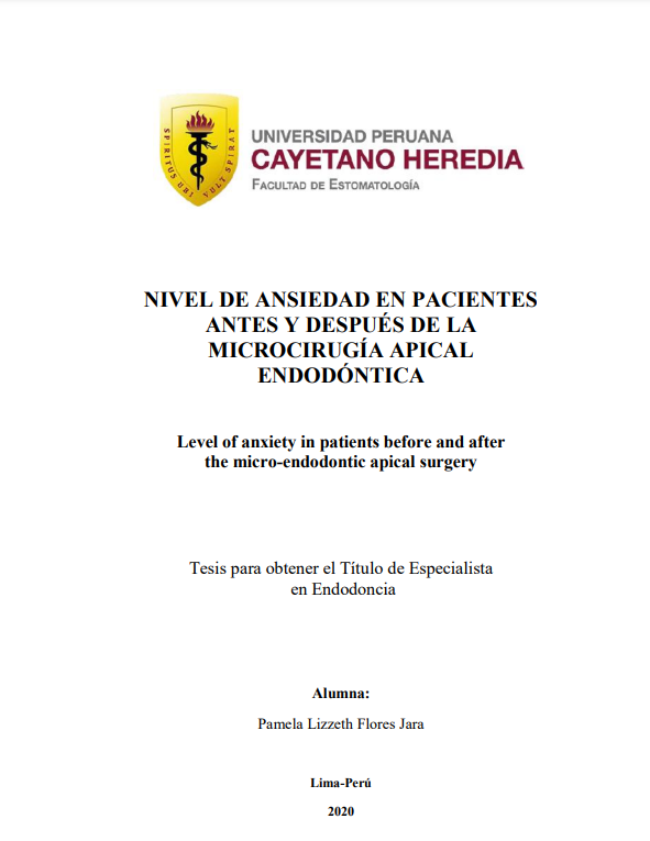 Nivel de ansiedad en pacientes antes y después de la microcirugía ... Nivel de ansiedad en pacientes antes y después de la microcirugía ...
