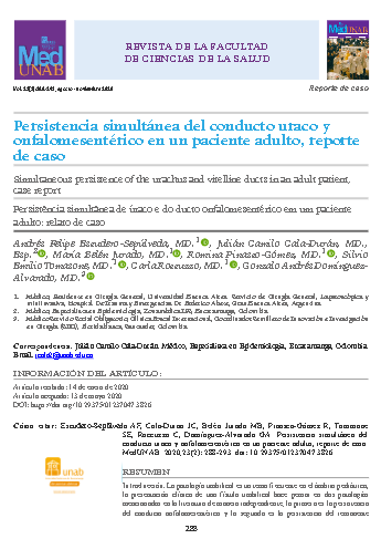 Persistencia simultánea del conducto uraco y onfalomesentérico en un ...