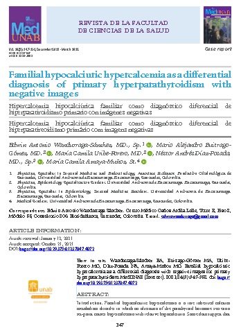 Familial hypocalciuric hypercalcemia as a differential diagnosis of ...