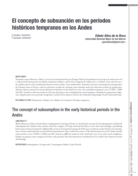 El concepto de subsunción en los períodos históricos tempranos en los ...